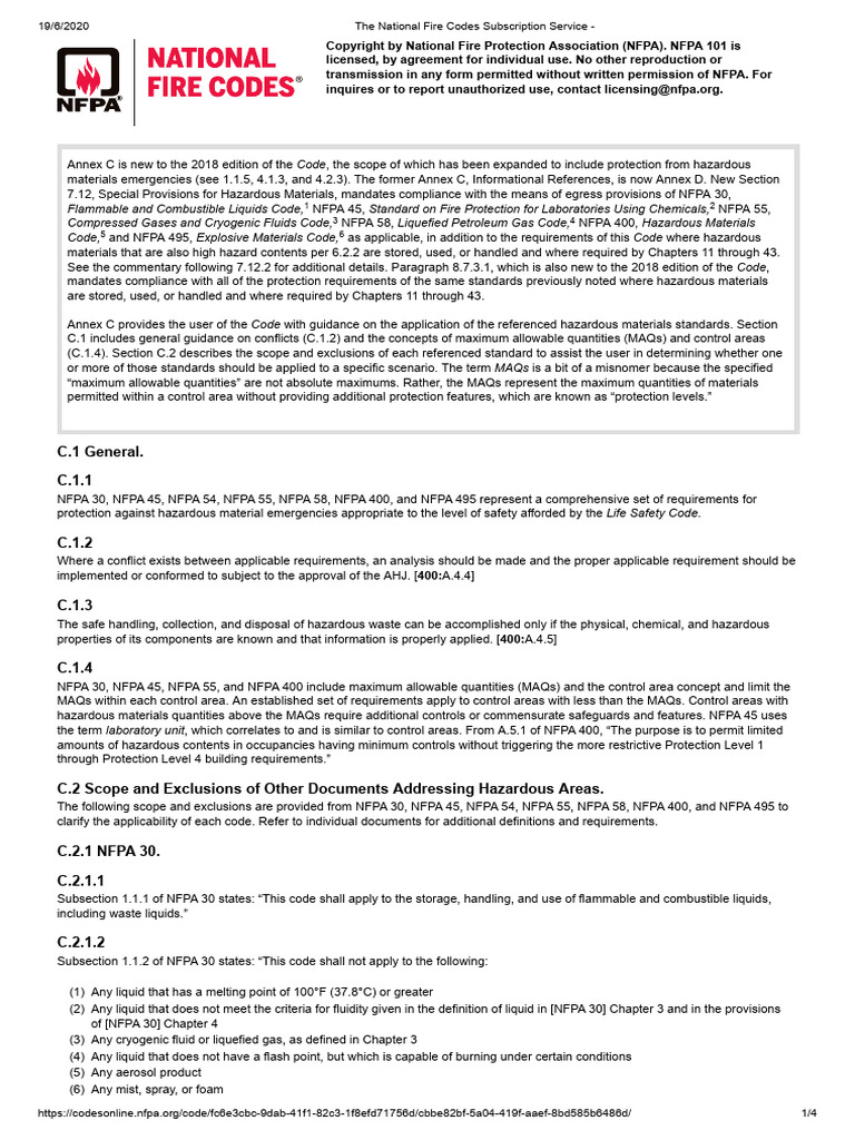 HBK NFPA 101 - ANNEX - C - Fire Code, 2018 Edition | PDF