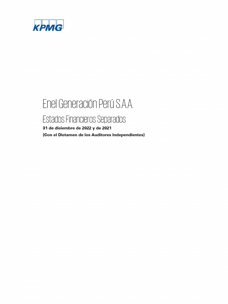 EEFF Auditados 2022 EG Peru | PDF
