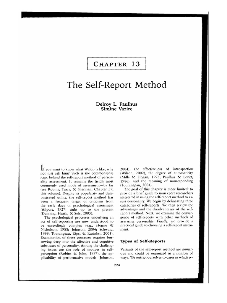 Self Report | PDF