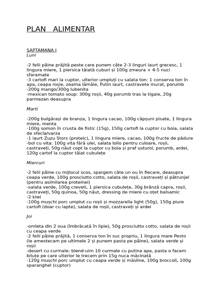 Plan Alimentar | PDF