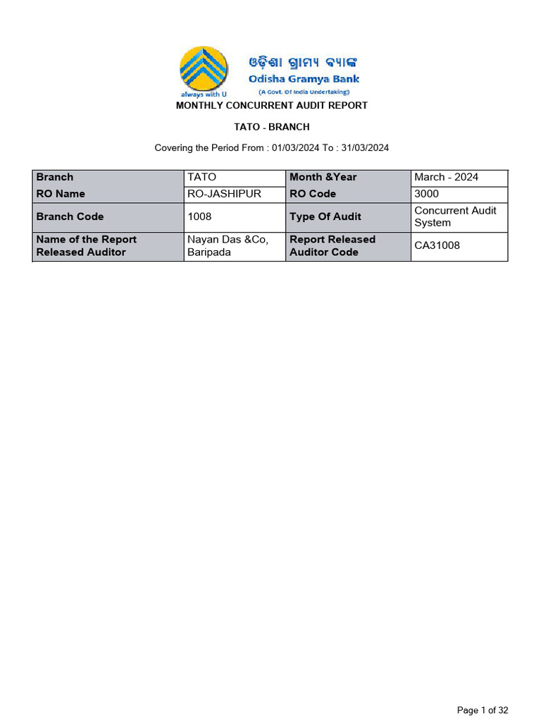 1008 March 2024 Final Audit Report | PDF | Interest | Finance & Money ...