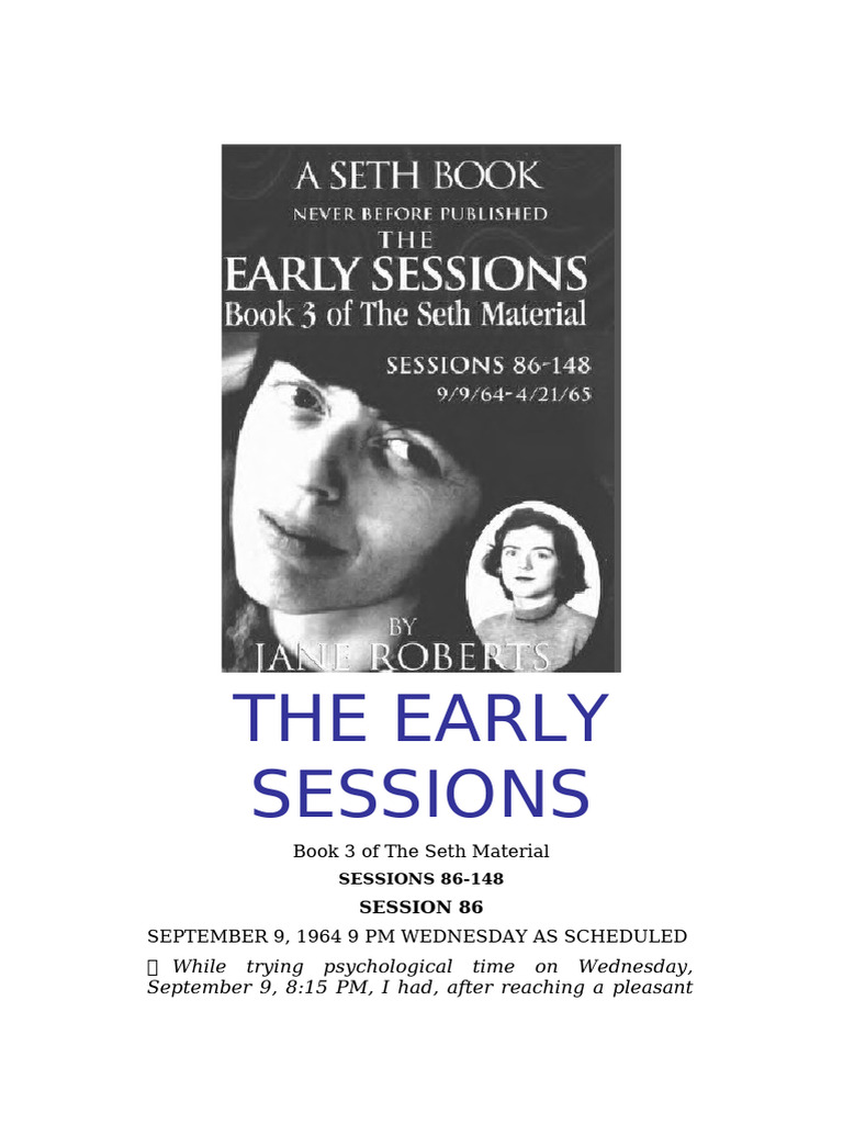 The Early Sessions-Book 3 of the Seth Material(1) | PDF
