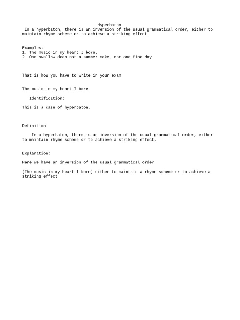 Hyperbaton - Sem - 1 2024 | PDF