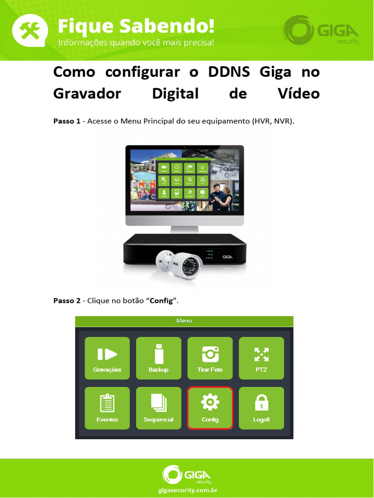 Giga Download Tutoriais Como Configurar o Ddns Giga No Seu Gravador Digital de Video Rev02 | PDF