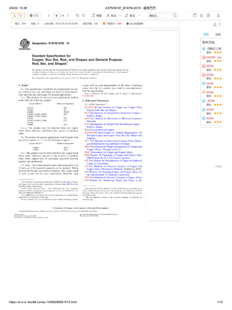 Astm B187 - B187M-2015 | PDF