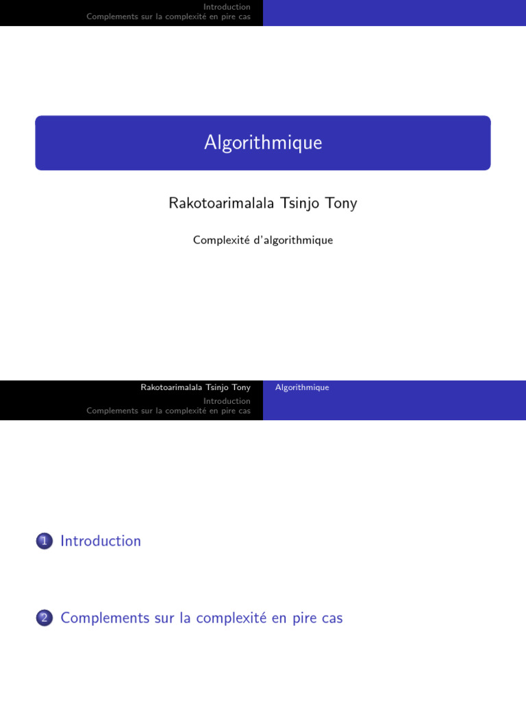 3 Complexite Introduction | PDF