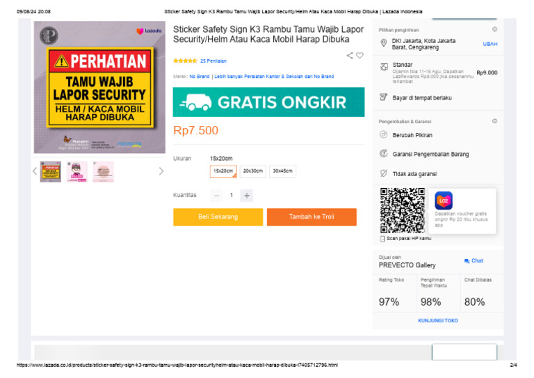 Sticker Safety Sign K3 Rambu Tamu Wajib Lapor Security - Helm Atau Kaca ...