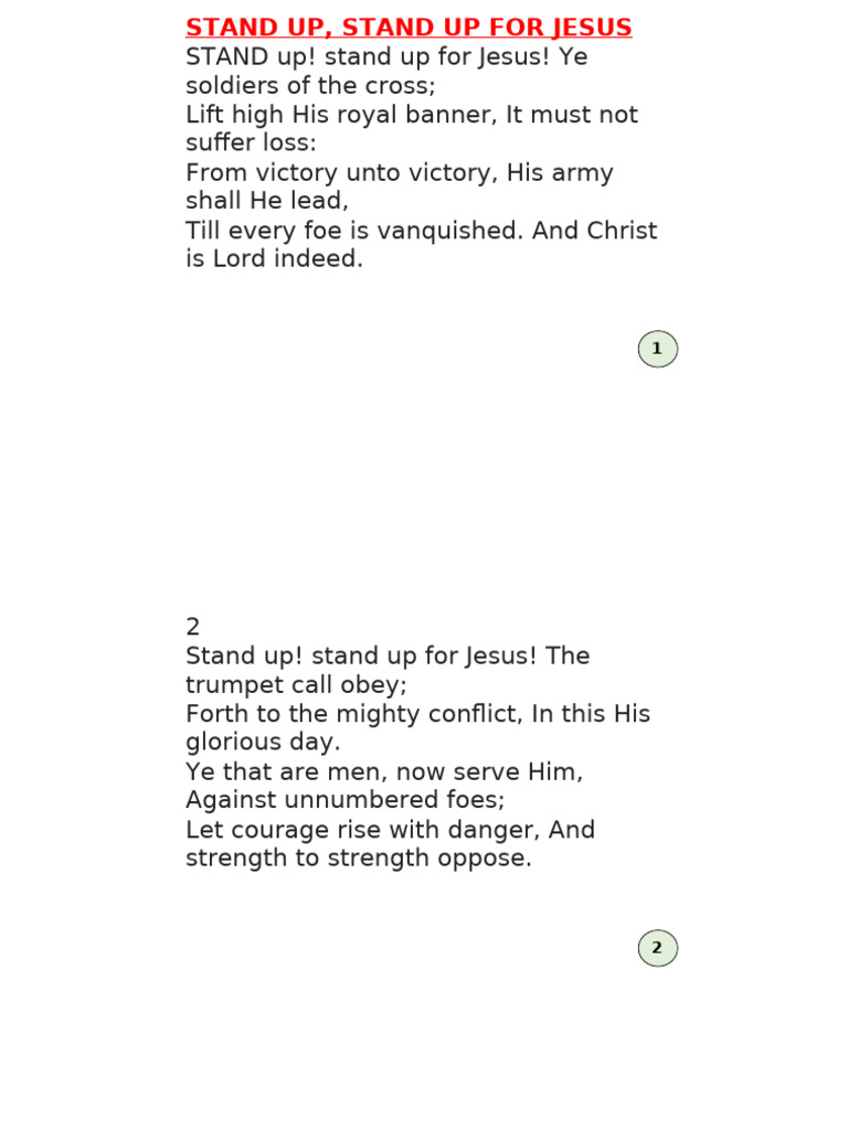 Stand Up for Jesus: A Call to Action | PDF | Religion & Spirituality