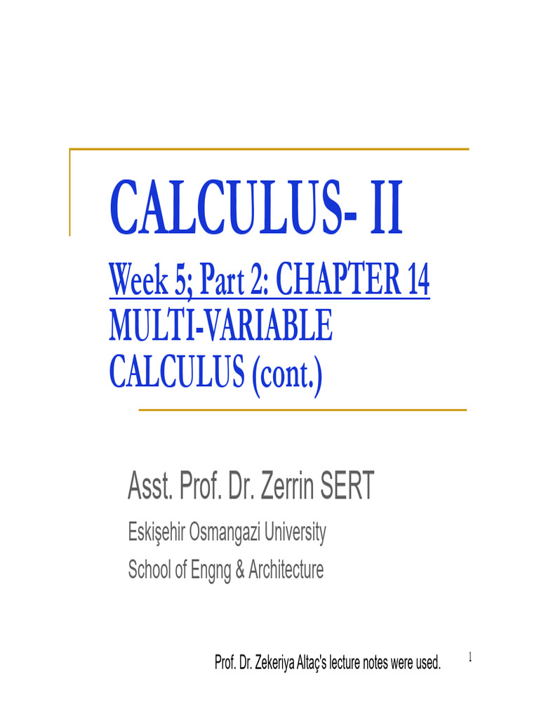 4 Multivariable Calculus 4 - Online2 | PDF