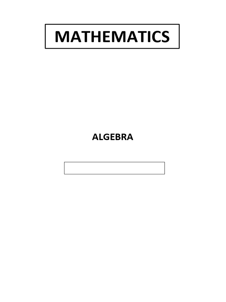 MSI Algebra Memos | PDF