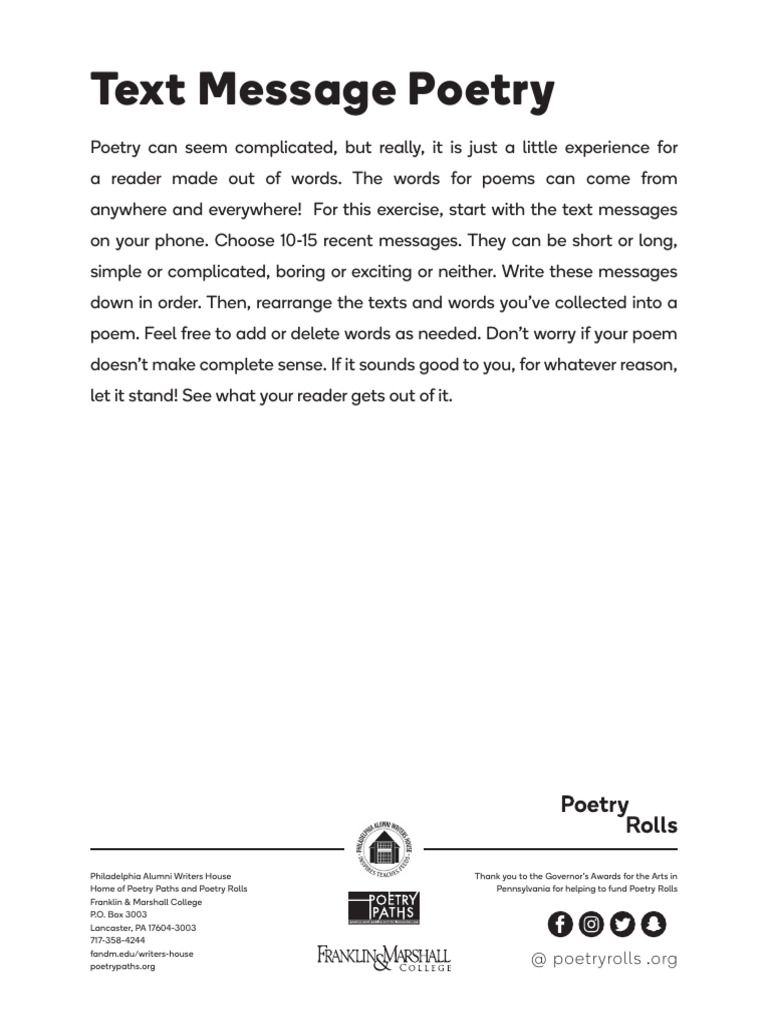 Text Message Poetry | PDF