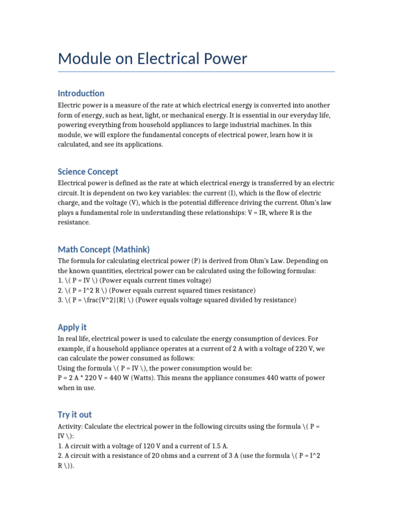 Electrical_Power_Module | PDF