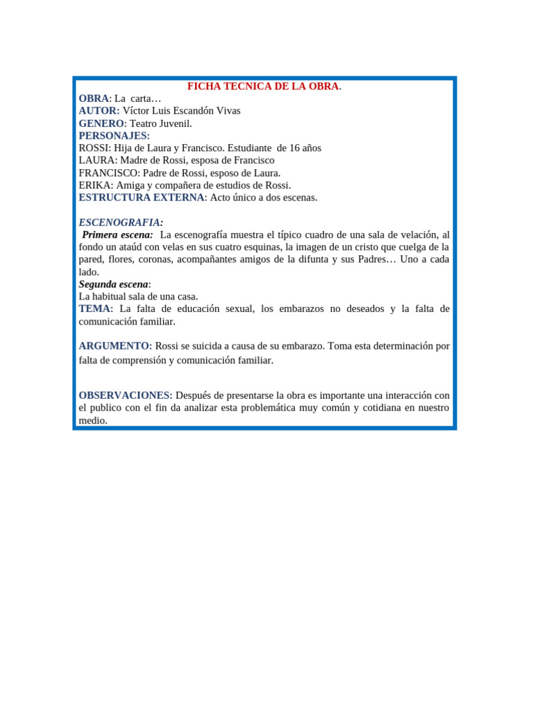 La Carta Pdf