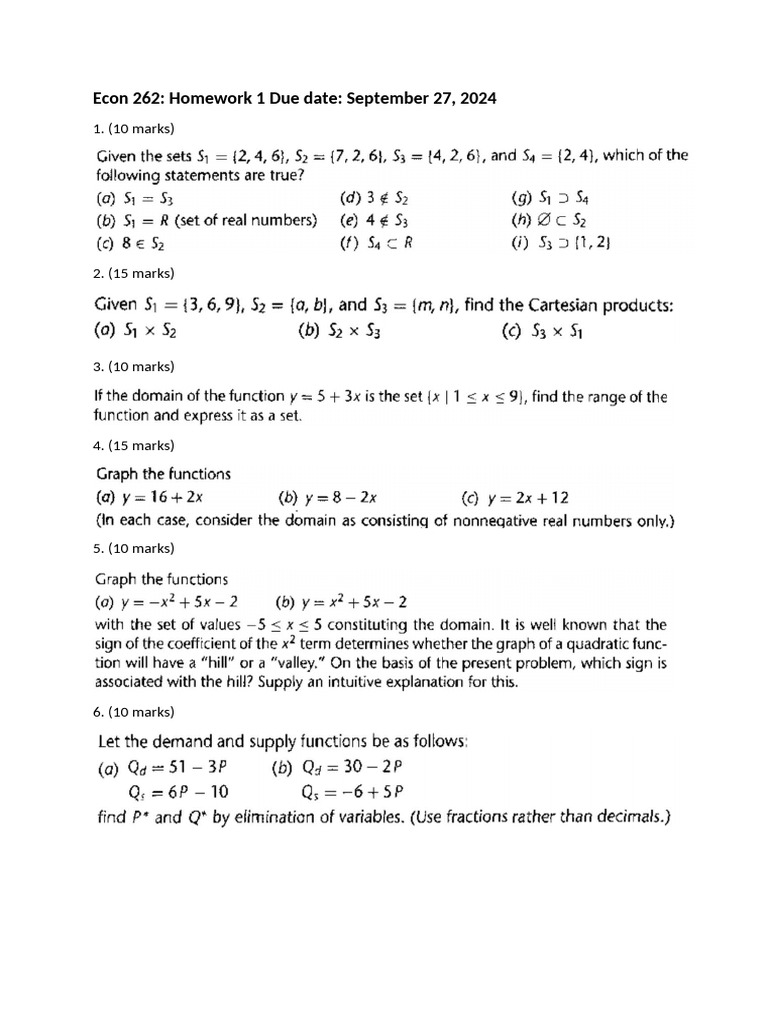 Homework 1 Econ 262 2024 | PDF