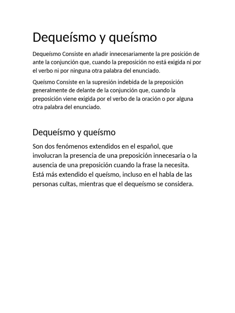 Dequeísmo y Queísmo | PDF
