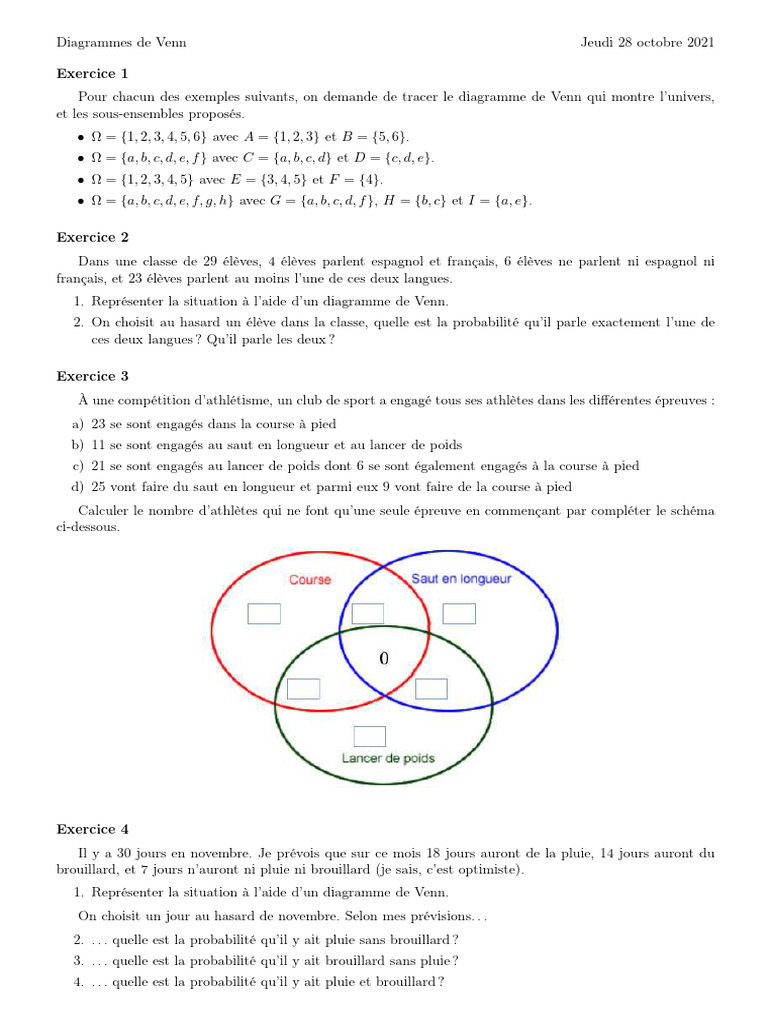 Chap3 Diagrammes de Venn | PDF