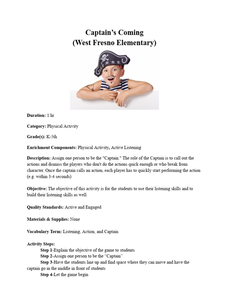 Captain's Coming | PDF