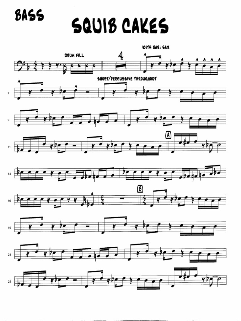 Squib Cakes - Bass | PDF