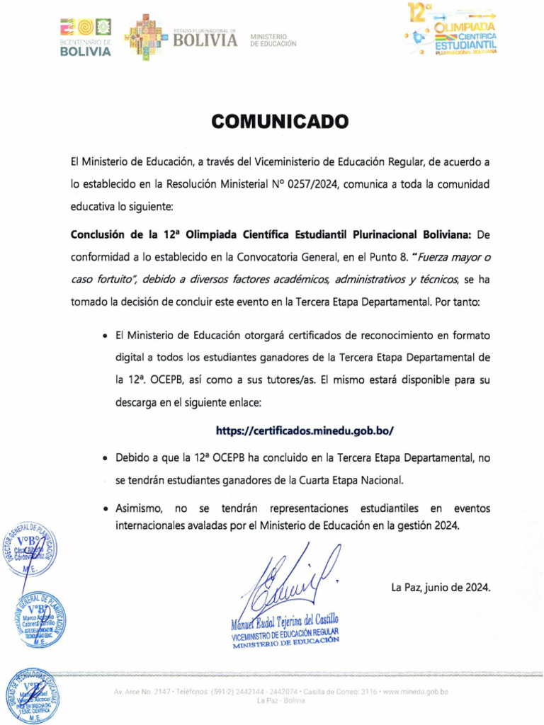 Comunicado Firmado 0001 | PDF