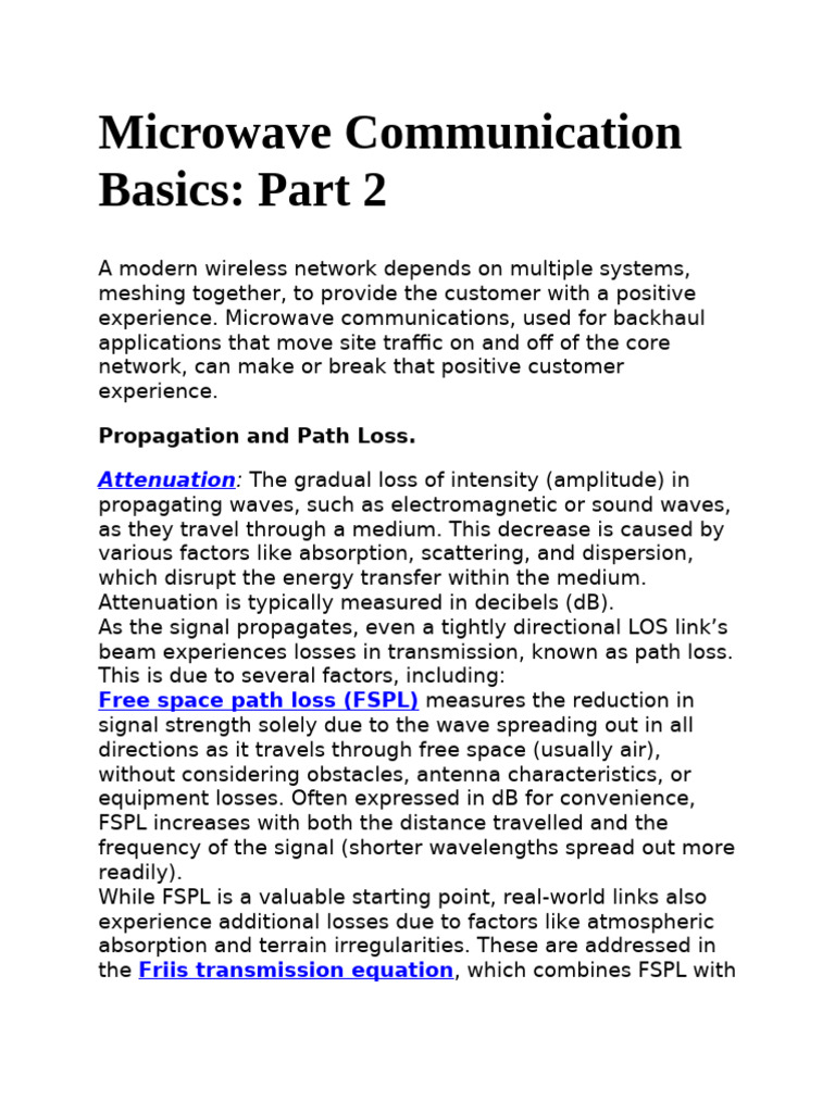 Microwave Communication Basics | PDF