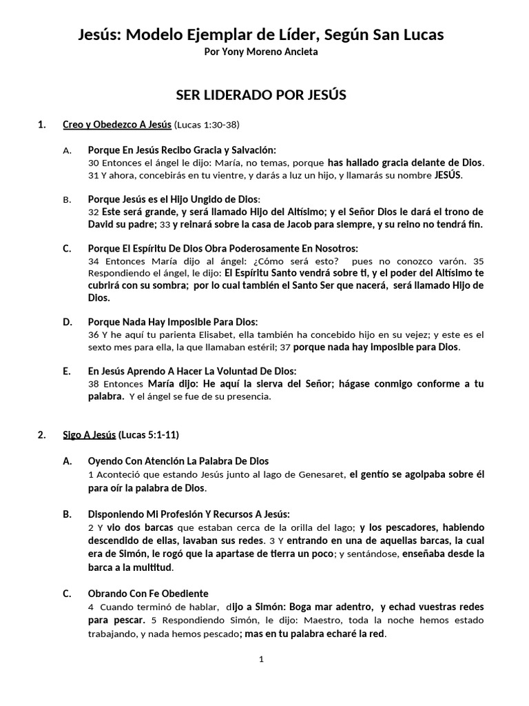 Jesús Modelo Ejemplar De Líder | PDF