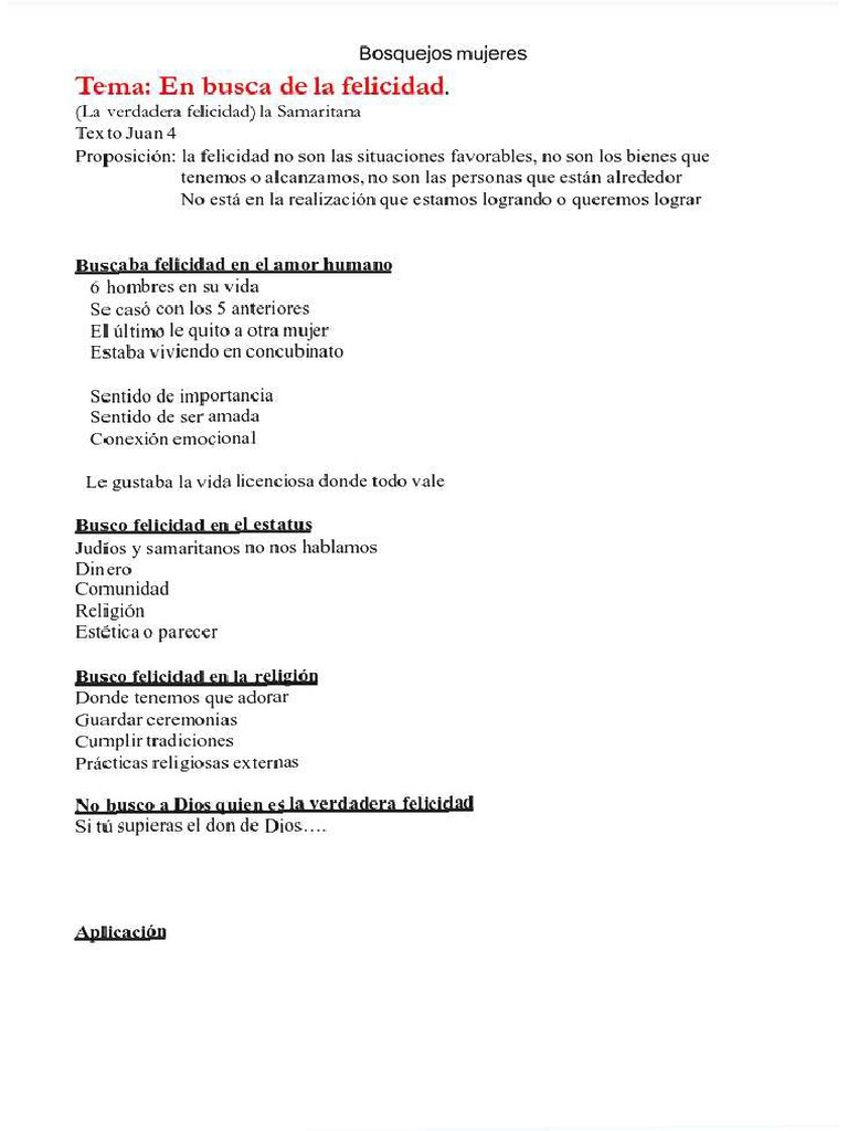 Bosquejos cortos para mujeres | PDF