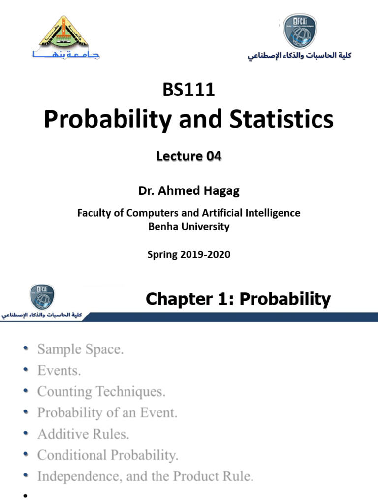 BU FCAI BS111 P&S Lec04 | PDF