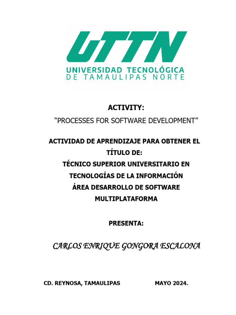 U3A1 Software Development Processes | PDF