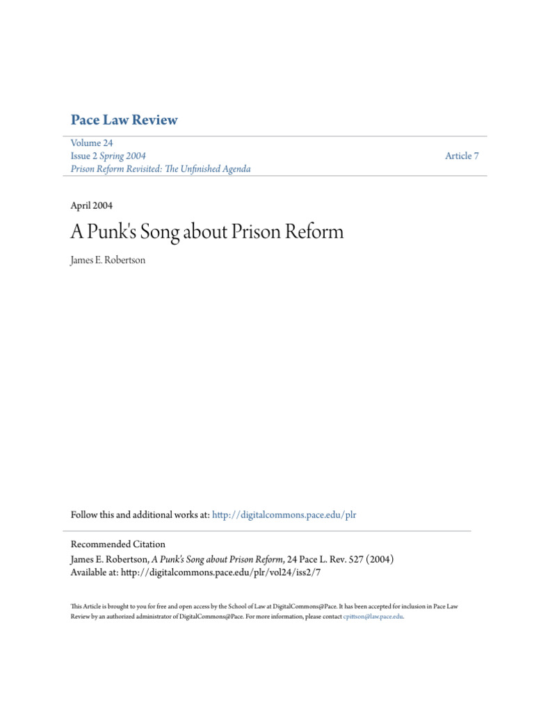 A Punks Song About Prison Reform | PDF