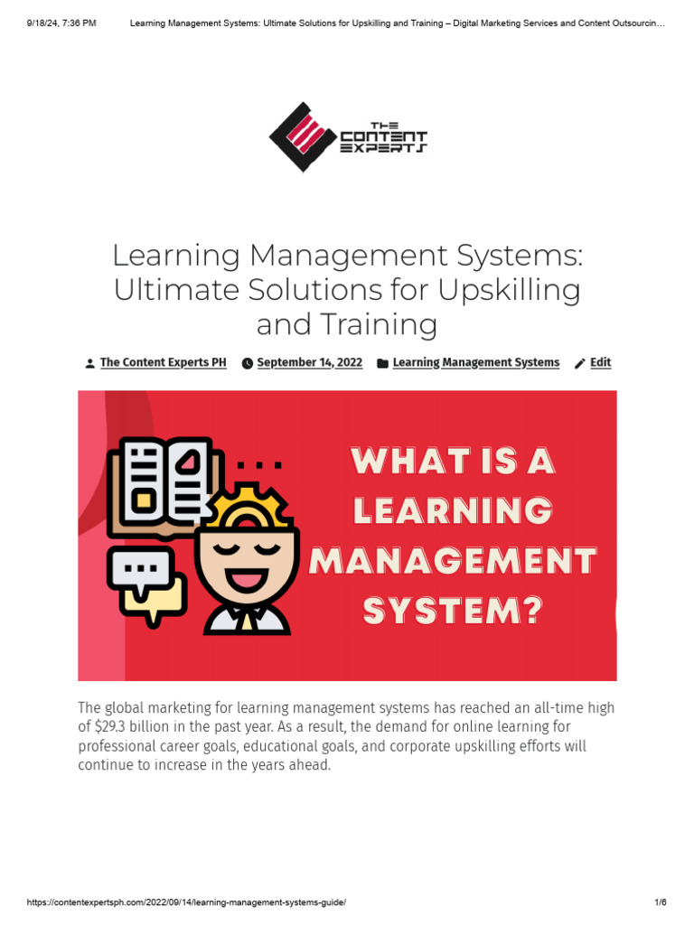 Learning Management Systems for Training | PDF | Educational Technology ...