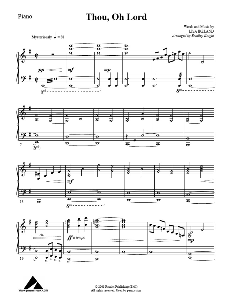 24 Thou, Oh Lord - Piano Reduction | PDF