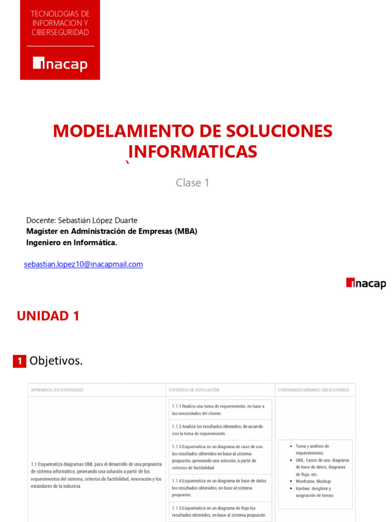 Clase 1 Modelamiento de Soluciones Informáticas | PDF