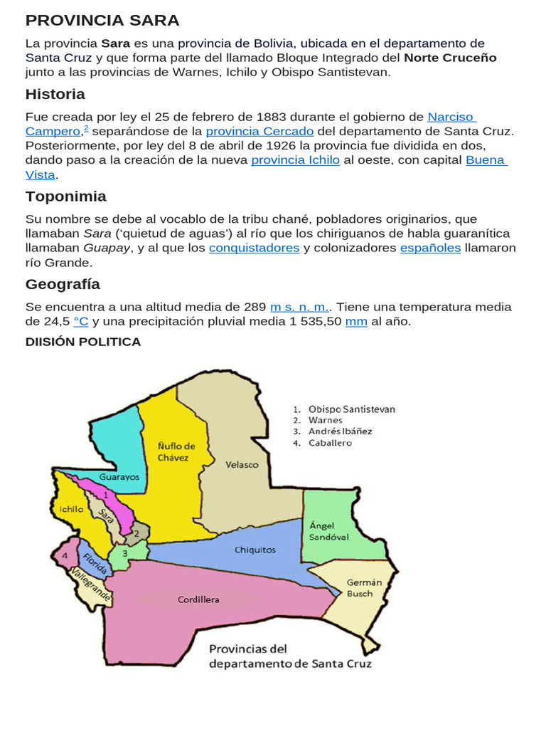 Provincia Sara | PDF