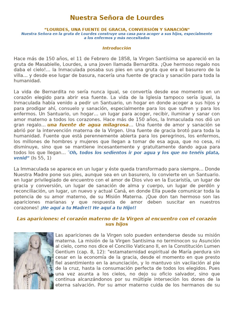 Nuestra Señora de Lourdes | PDF