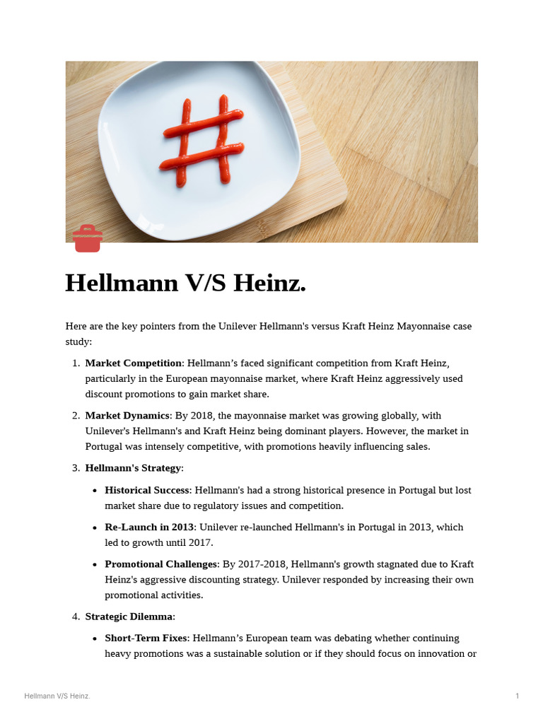 Hellmann Vs Heinz. | PDF