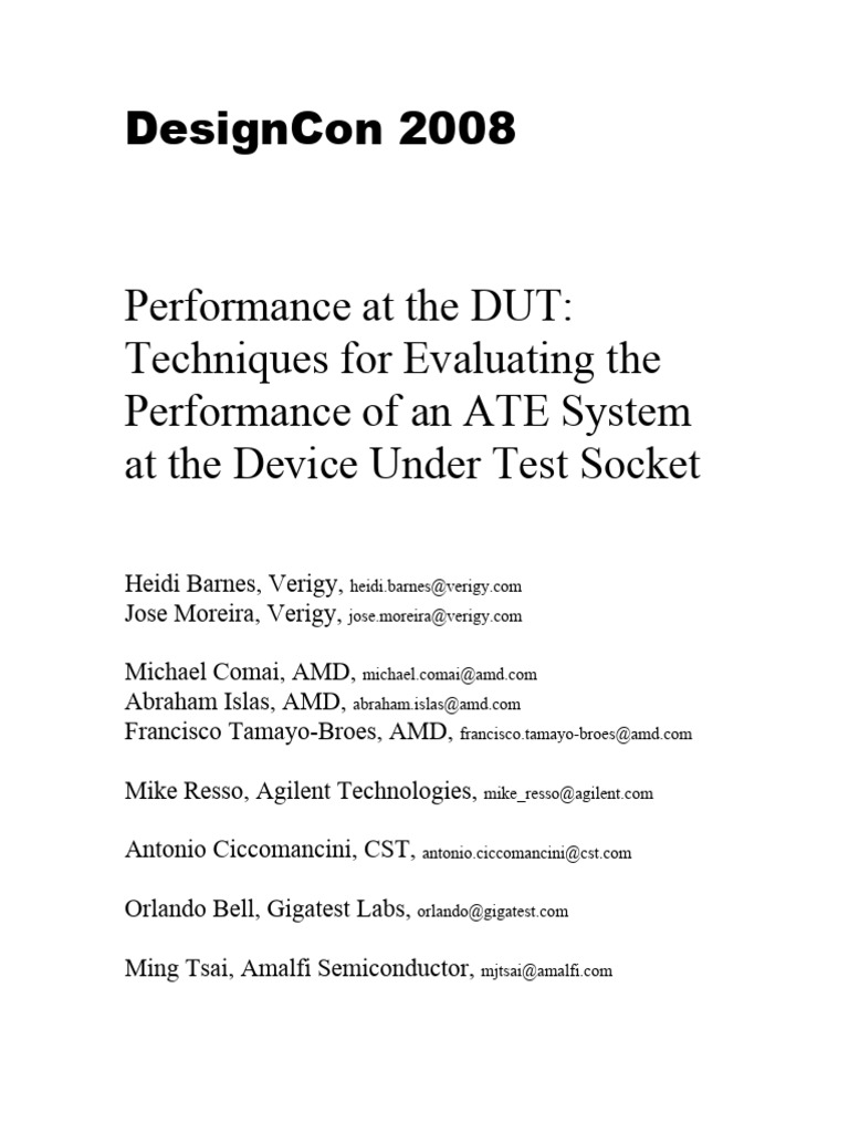 Evaluating ATE System Performance at DUT | PDF | Calibration ...