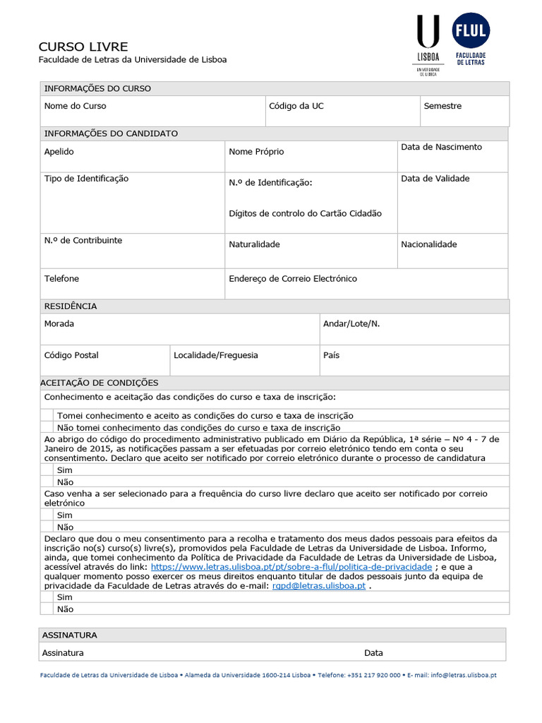 Curso Livre Formulário v2 | PDF