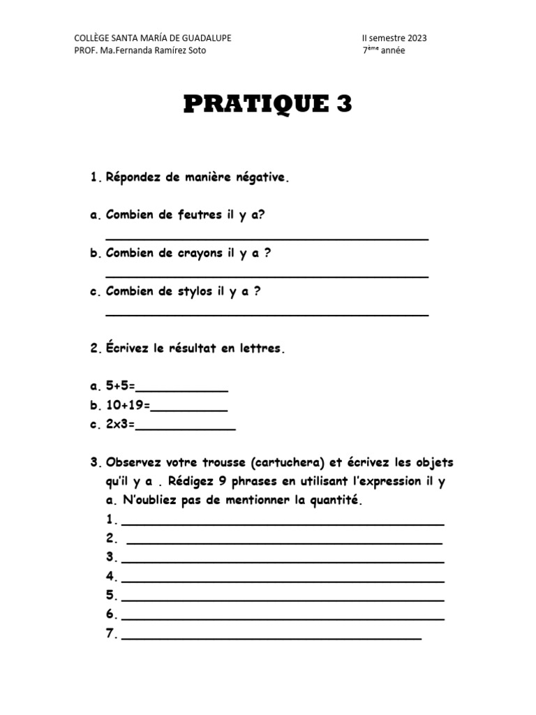 Pratique de mathématiques et objets scolaires | PDF