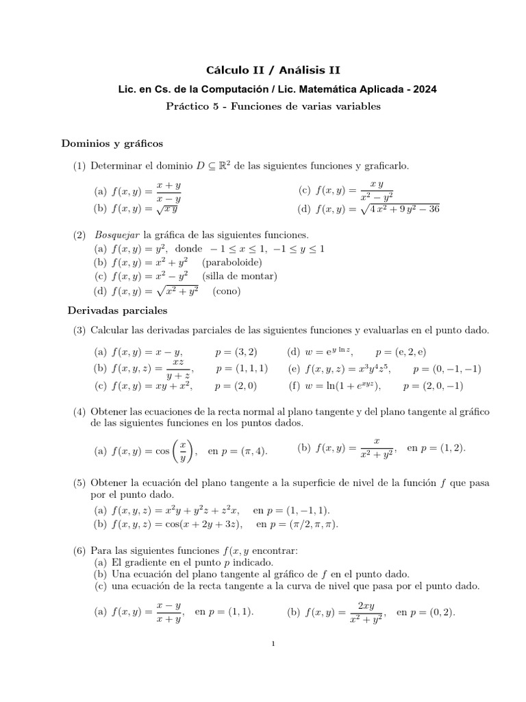 Práctico 5 calculo | PDF