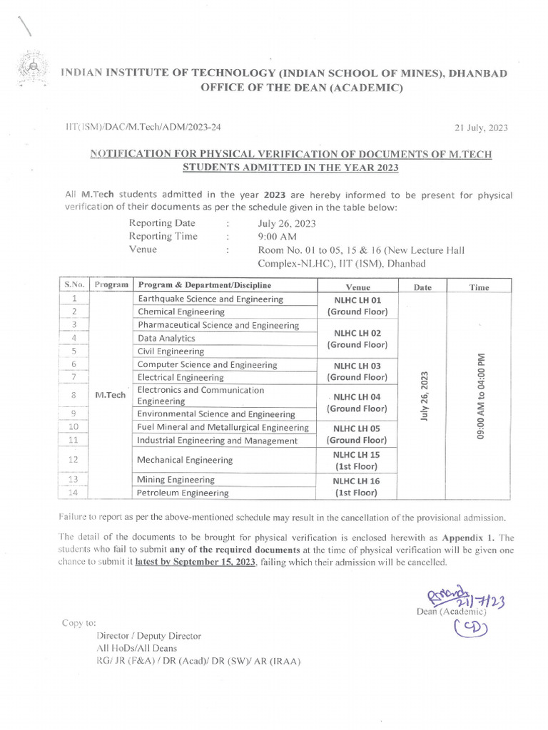 2023 07 22 11 33 34notice For M Tech | PDF