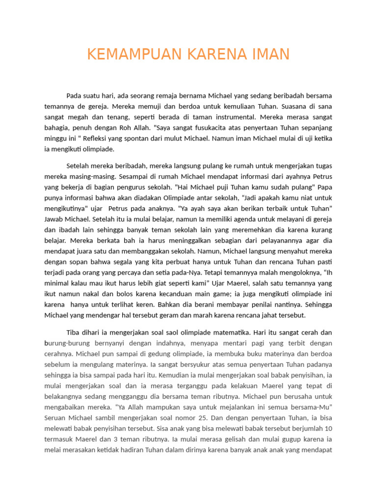 KEMAMPUAN KARENA IMAN | PDF