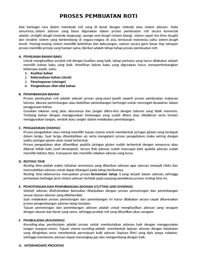 Cara Membuat Roti | PDF