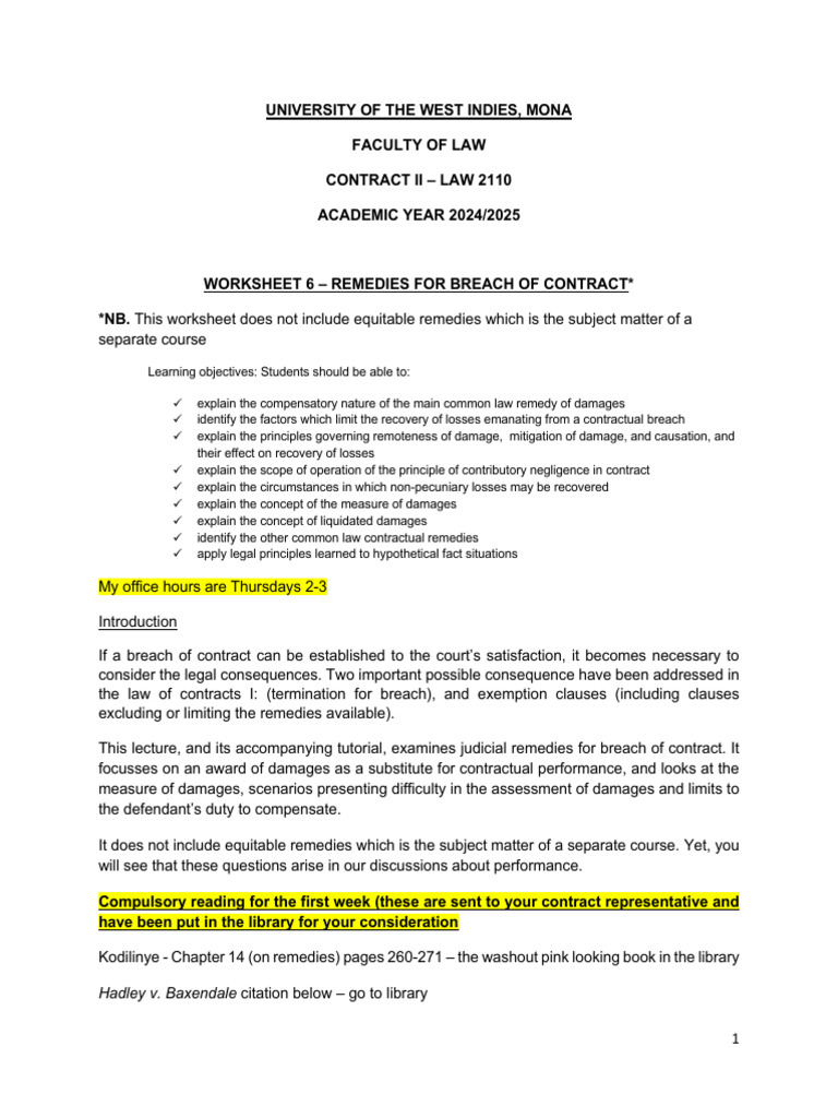 Contract Worksheet 1 - Contract 2 | PDF