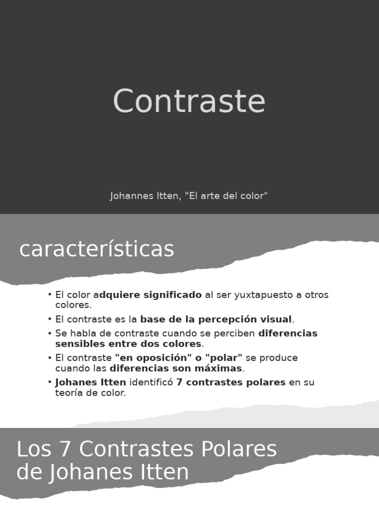 Contrastes de Color según Itten | PDF | Color | Amarillo