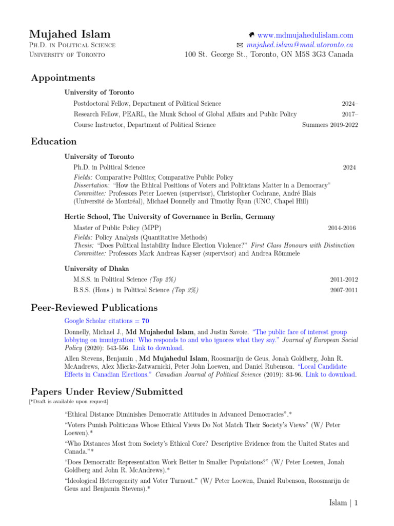 CV Mujahedul-Islam | PDF