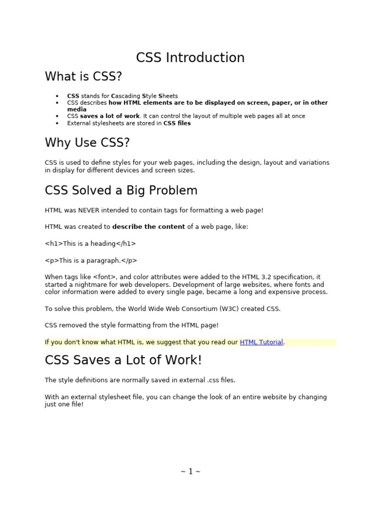 CSS Introduction | PDF