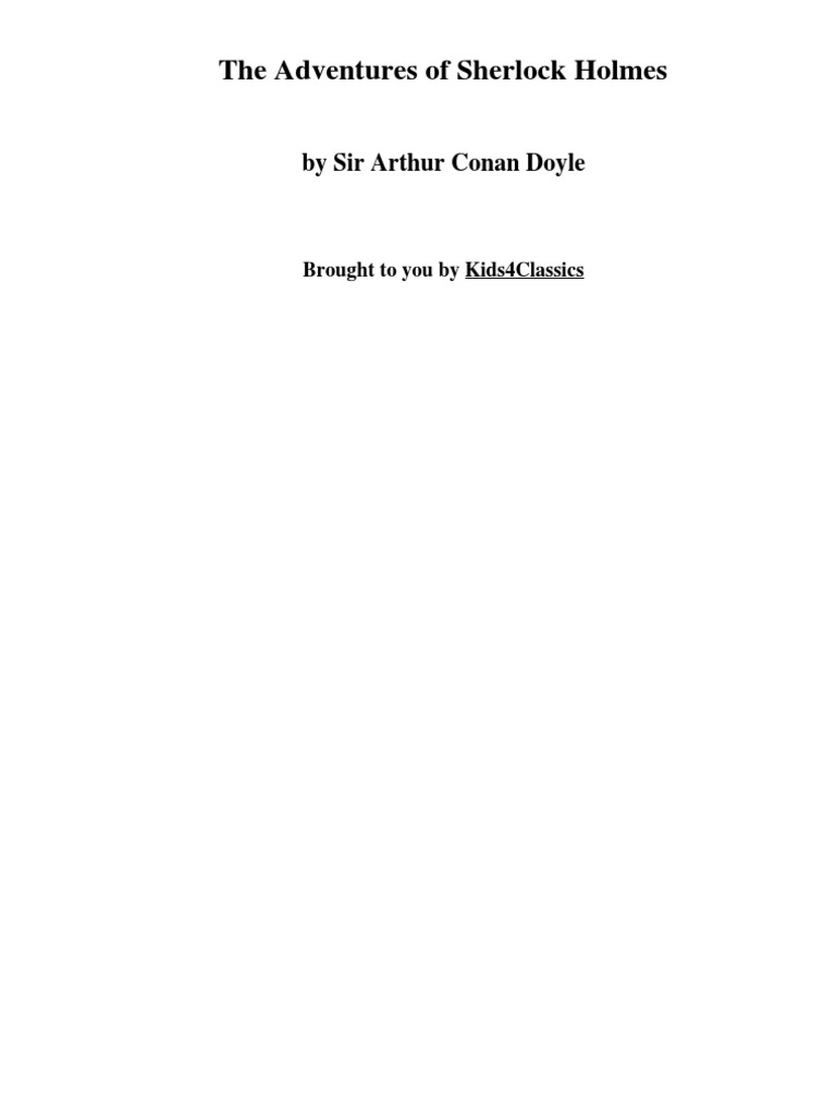 Sherlock Holmes | PDF | A Scandal In Bohemia | Irene Adler