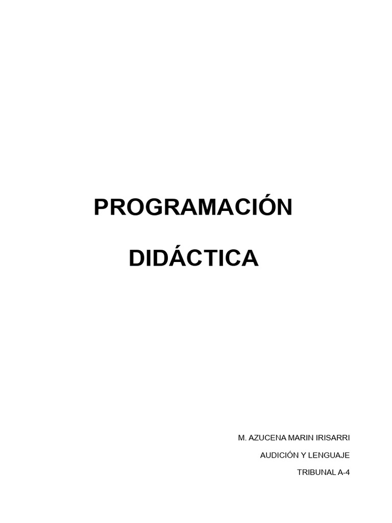 Programación Didactica | PDF