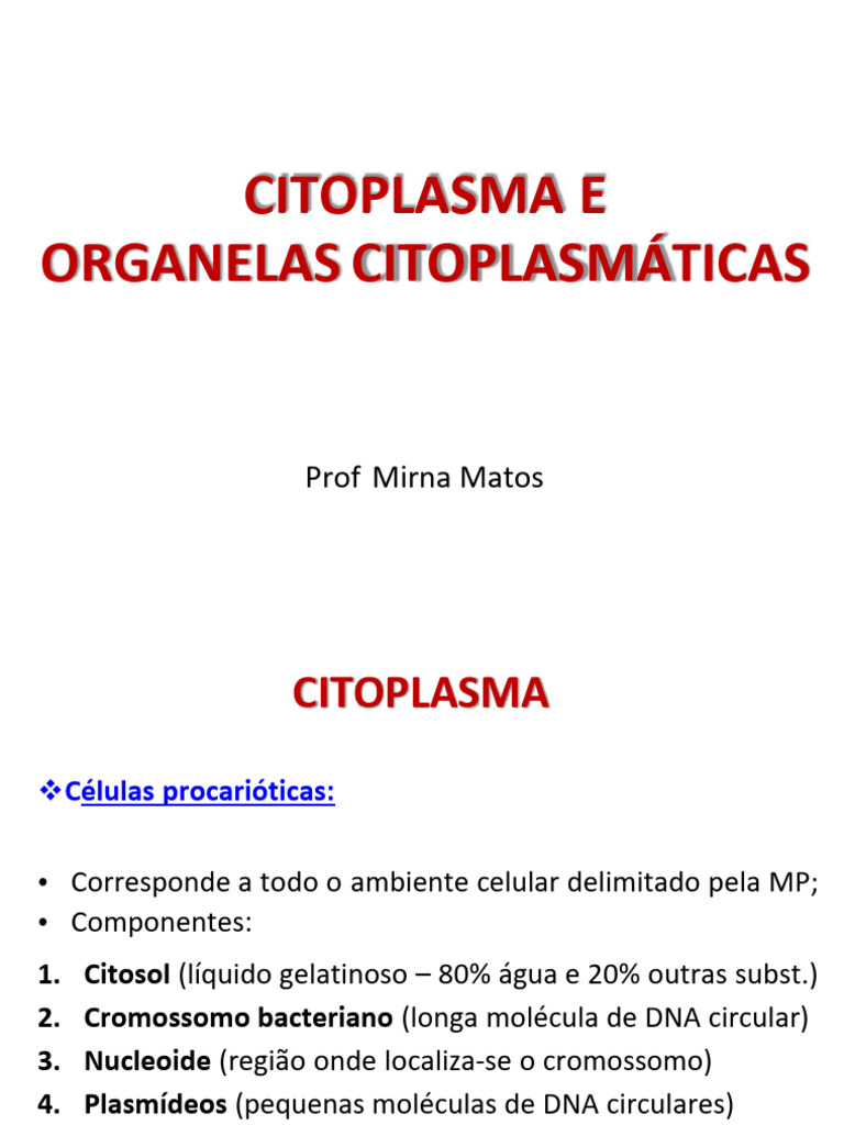 RESUMO Citoplasma e Organelas Citoplasmáticas | PDF