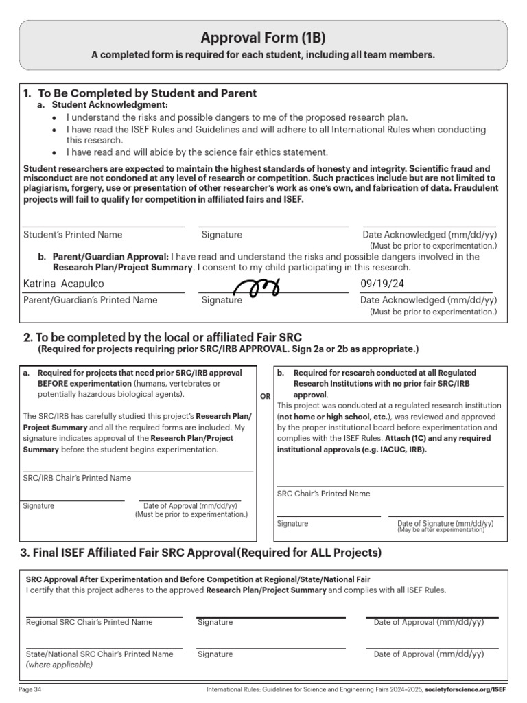 1B Approval Form | PDF